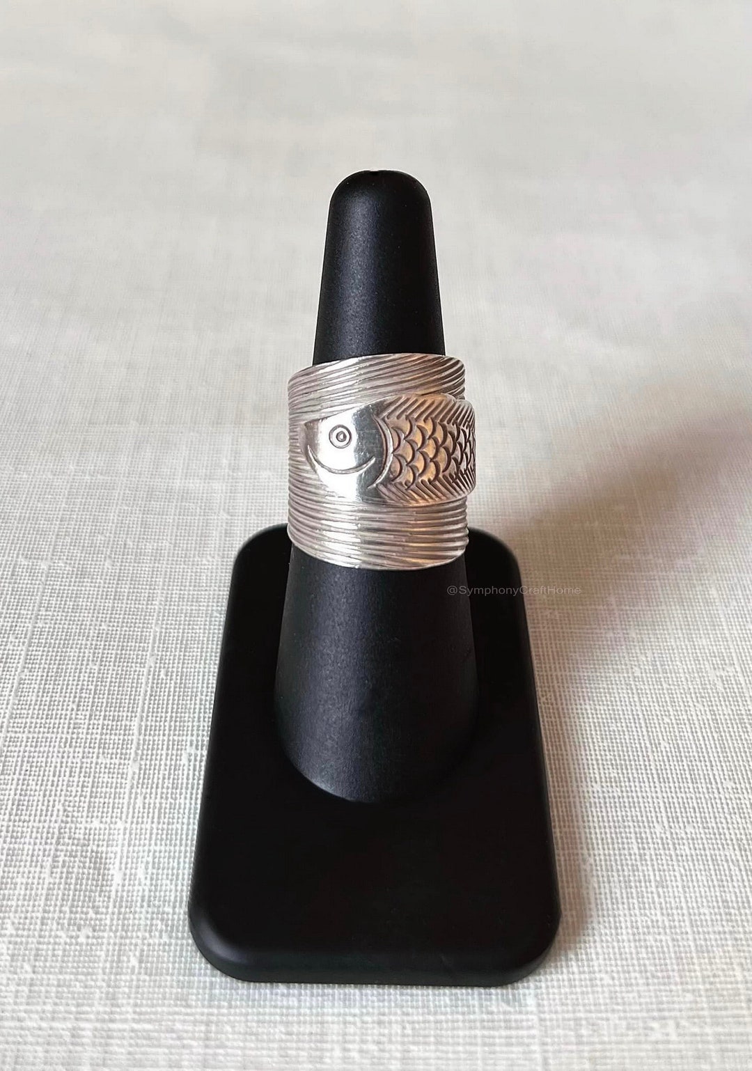 Silver Fish Ring, Sterling Silver Fish Ring, Lucky Fish Ring, Handmade ...