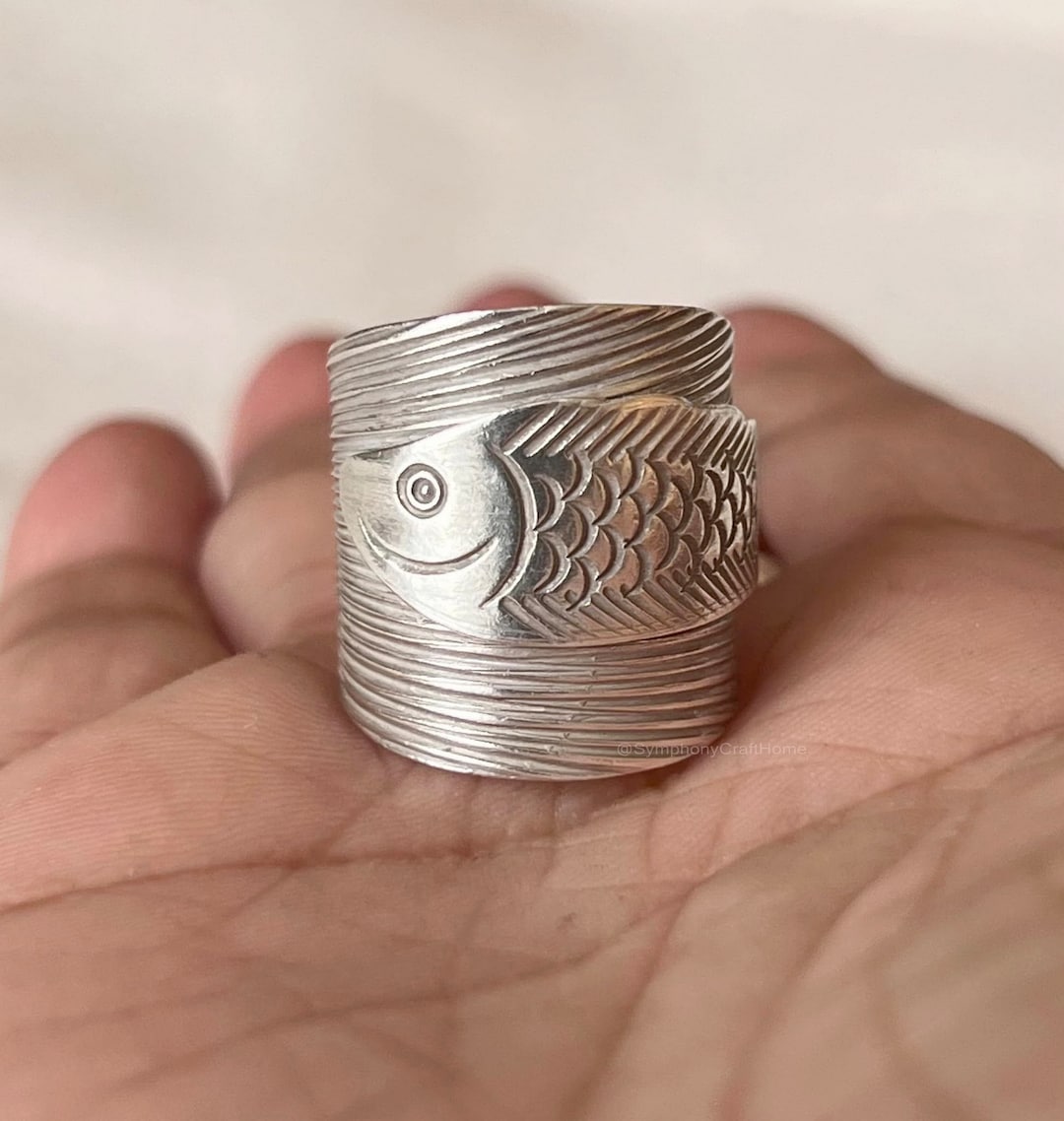 Silver Fish Ring Sterling Silver Fish Ring Lucky Fish Ring - Etsy