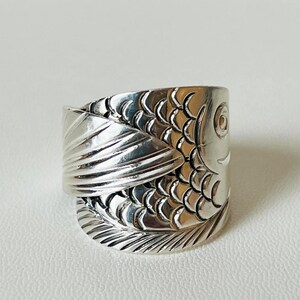 Silver Fish Ring, Sterling Silver Fish Ring, Lucky Fish Ring, Handmade ...