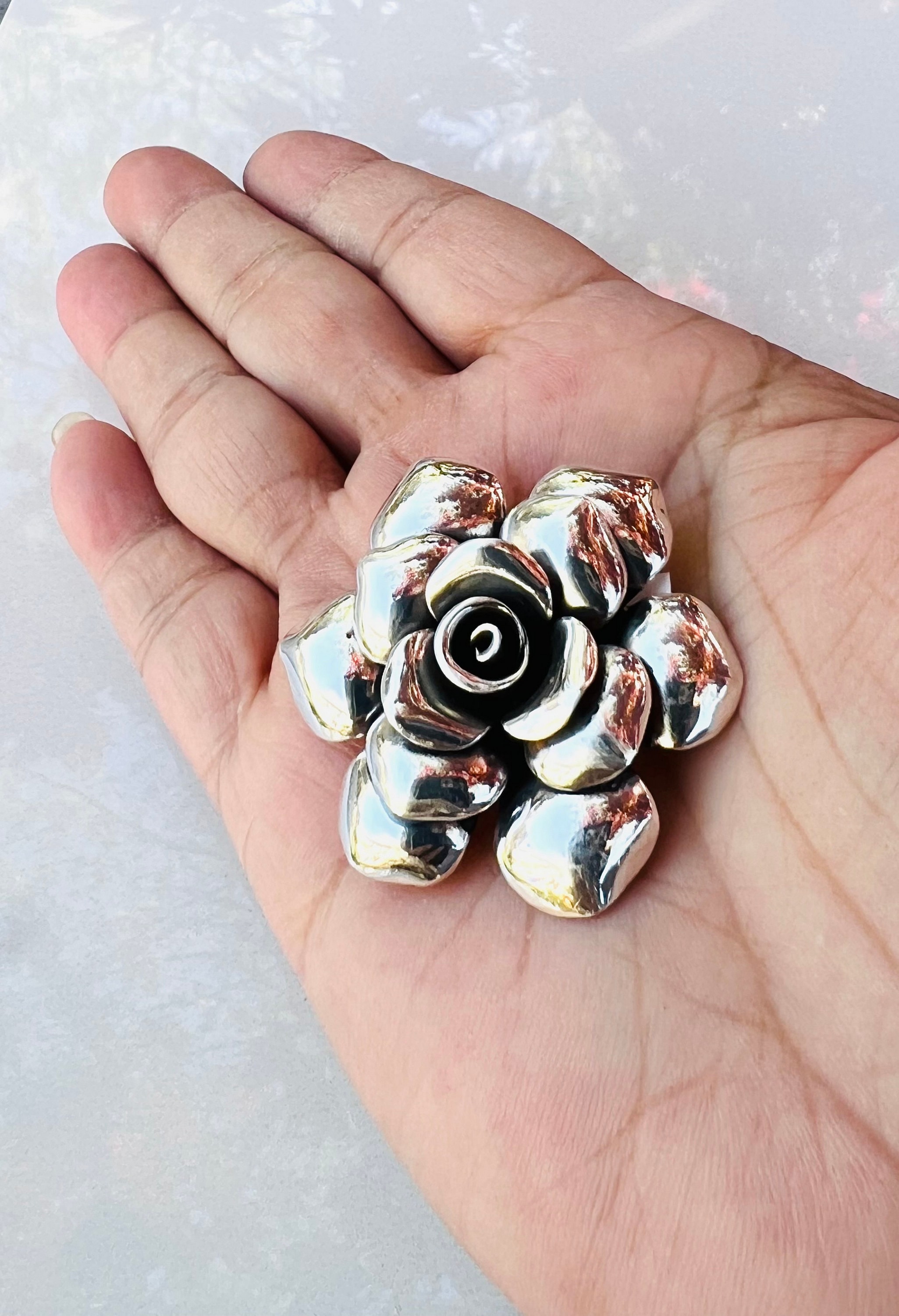 Sterling Silver Rose Pendant
