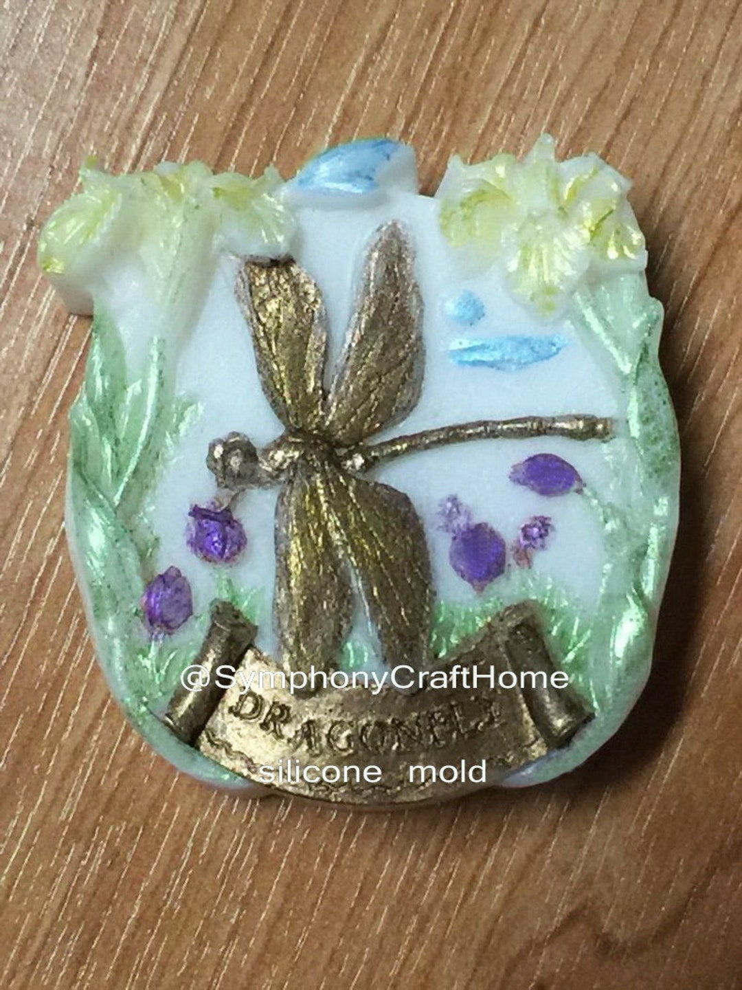 Dragonfly Mold, Flower and Dragonfly Mold, Spring Mold, Silicone Soap ...