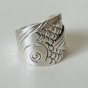 Silver Fish Ring, Sterling Silver Fish Ring, Lucky Fish Ring, Handmade ...