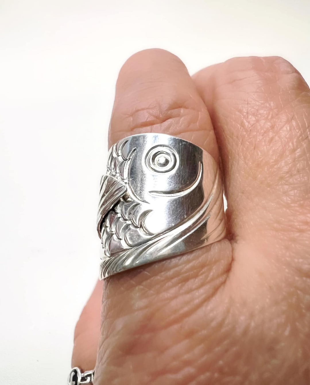 Silver Fish Ring, Sterling Silver Fish Ring, Lucky Fish Ring, Handmade ...