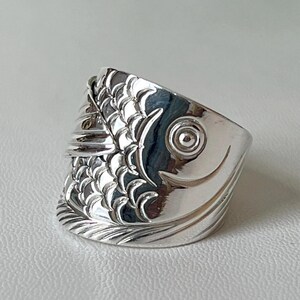 Silver Fish Ring, Sterling Silver Fish Ring, Lucky Fish Ring, Handmade ...