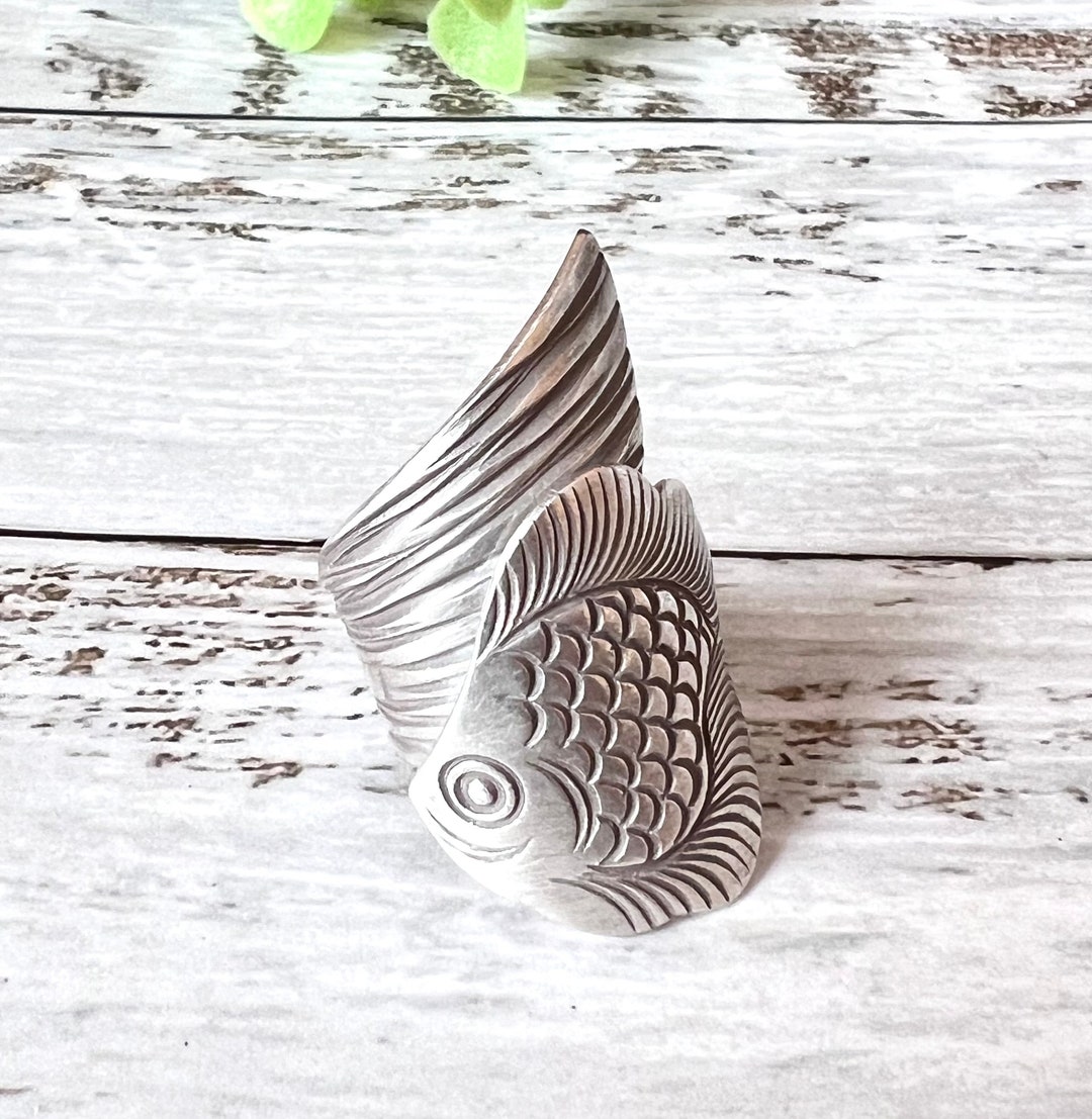 Sterling Silver Fish Ring. Lucky Fish Ring 925 Silver Fish - Etsy