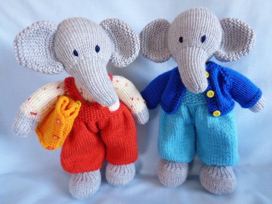 Elephant Knitting Pattern, Instant Digital Download, Knitted Elephant ...