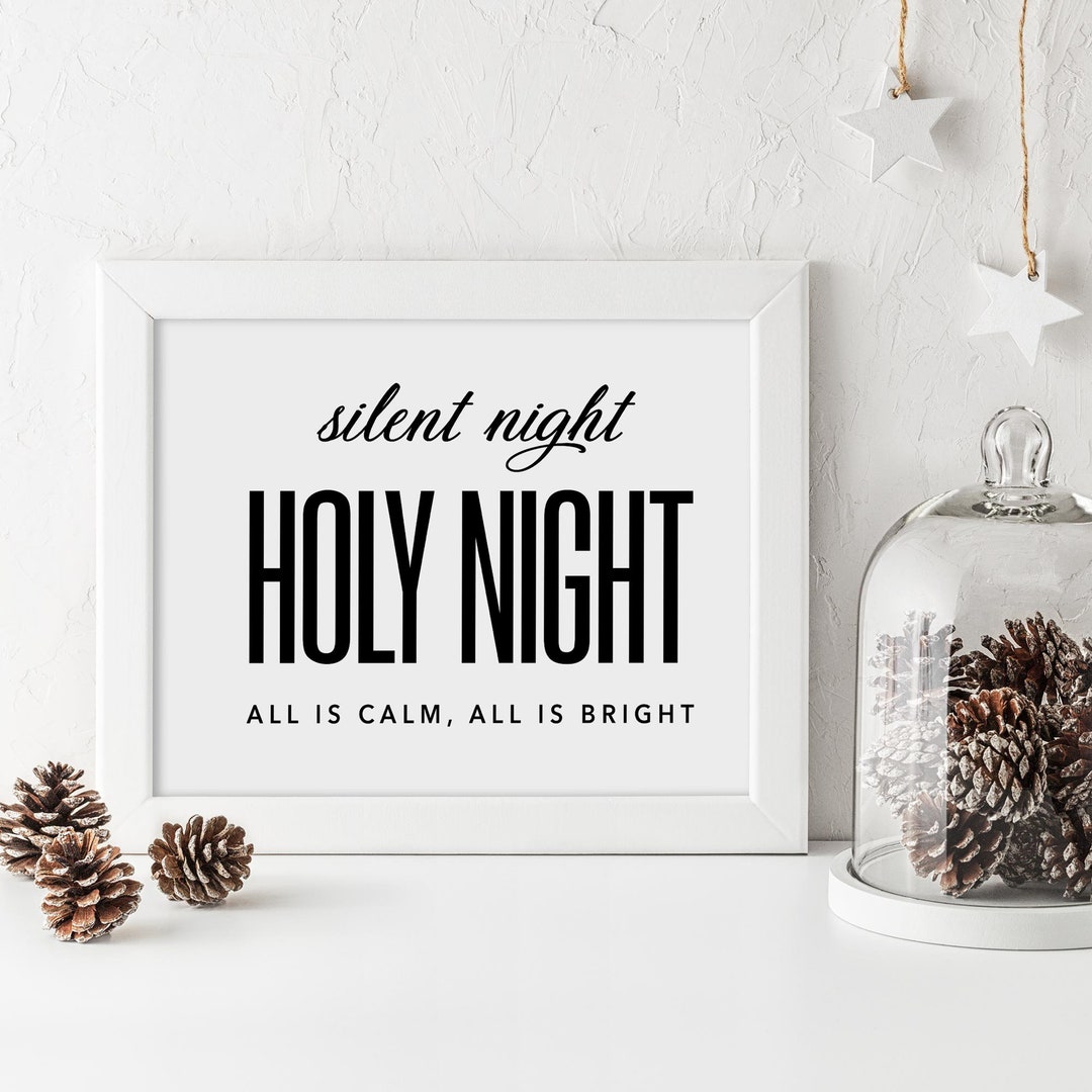 Silent Night Christmas Carol Wall Art Download - Etsy