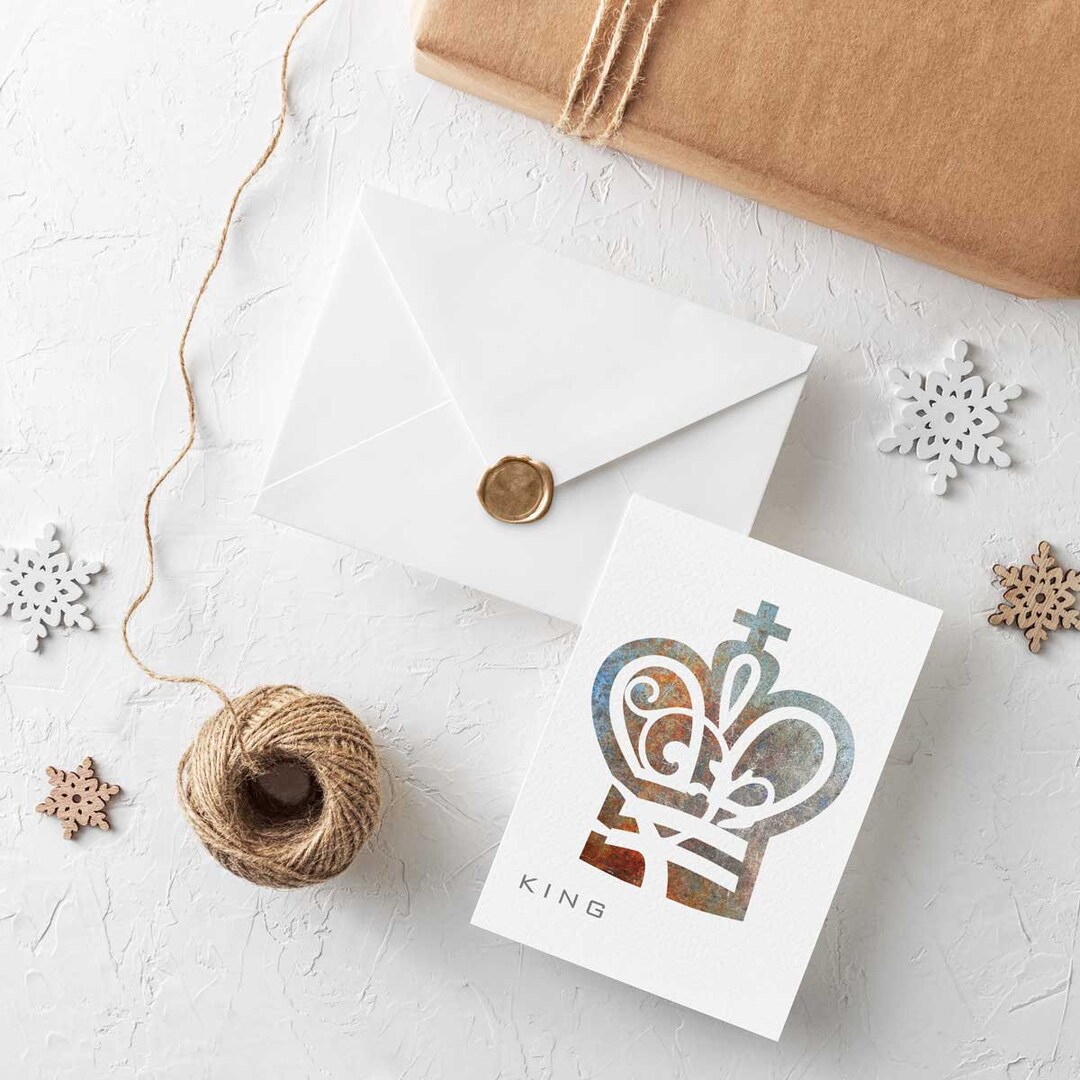 King Chess Piece Postcard, Gift Bag Stuffer and 5x7 Wall Art Printable ...