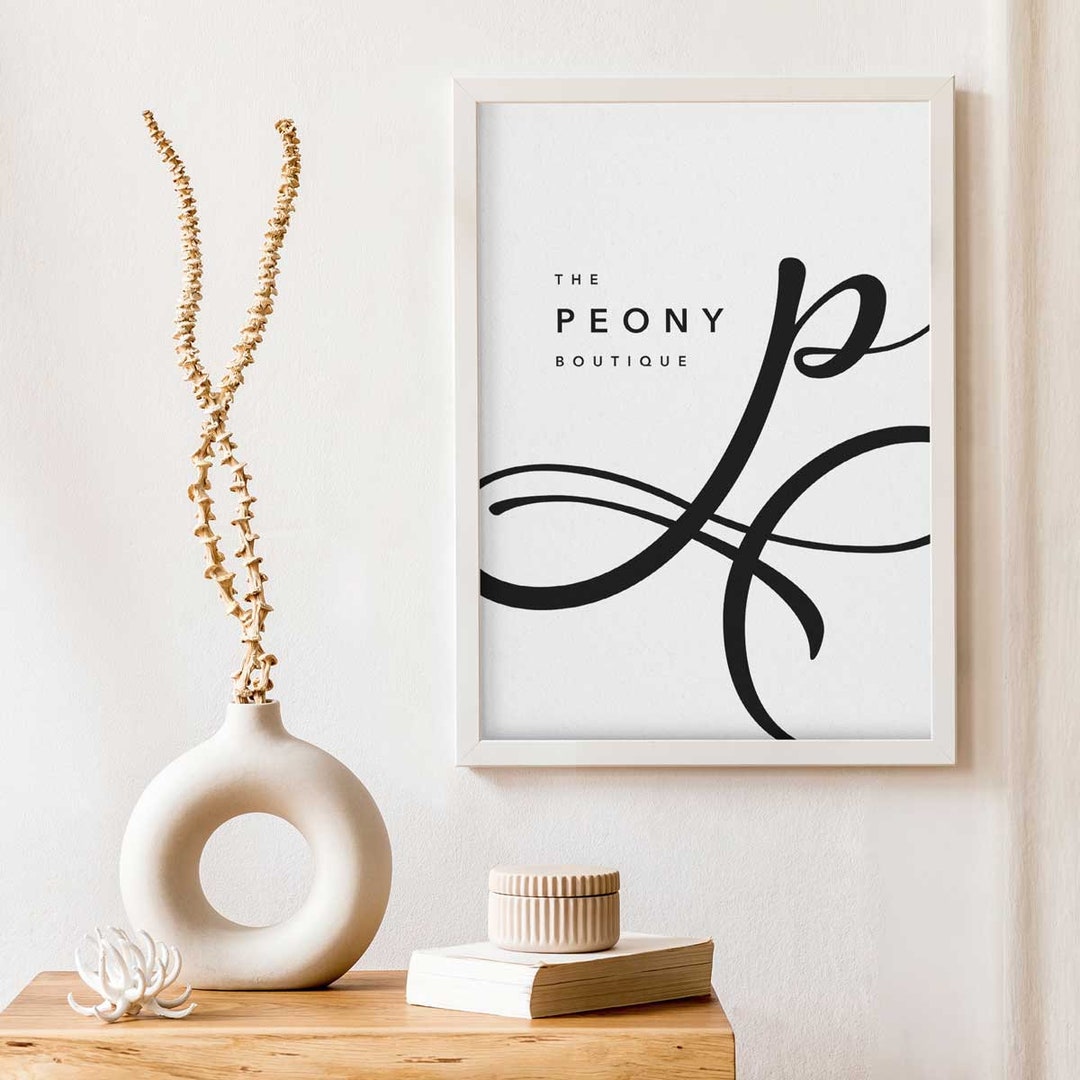 The Peony Boutique Sign, Minimalist Instant Printable Download in ...