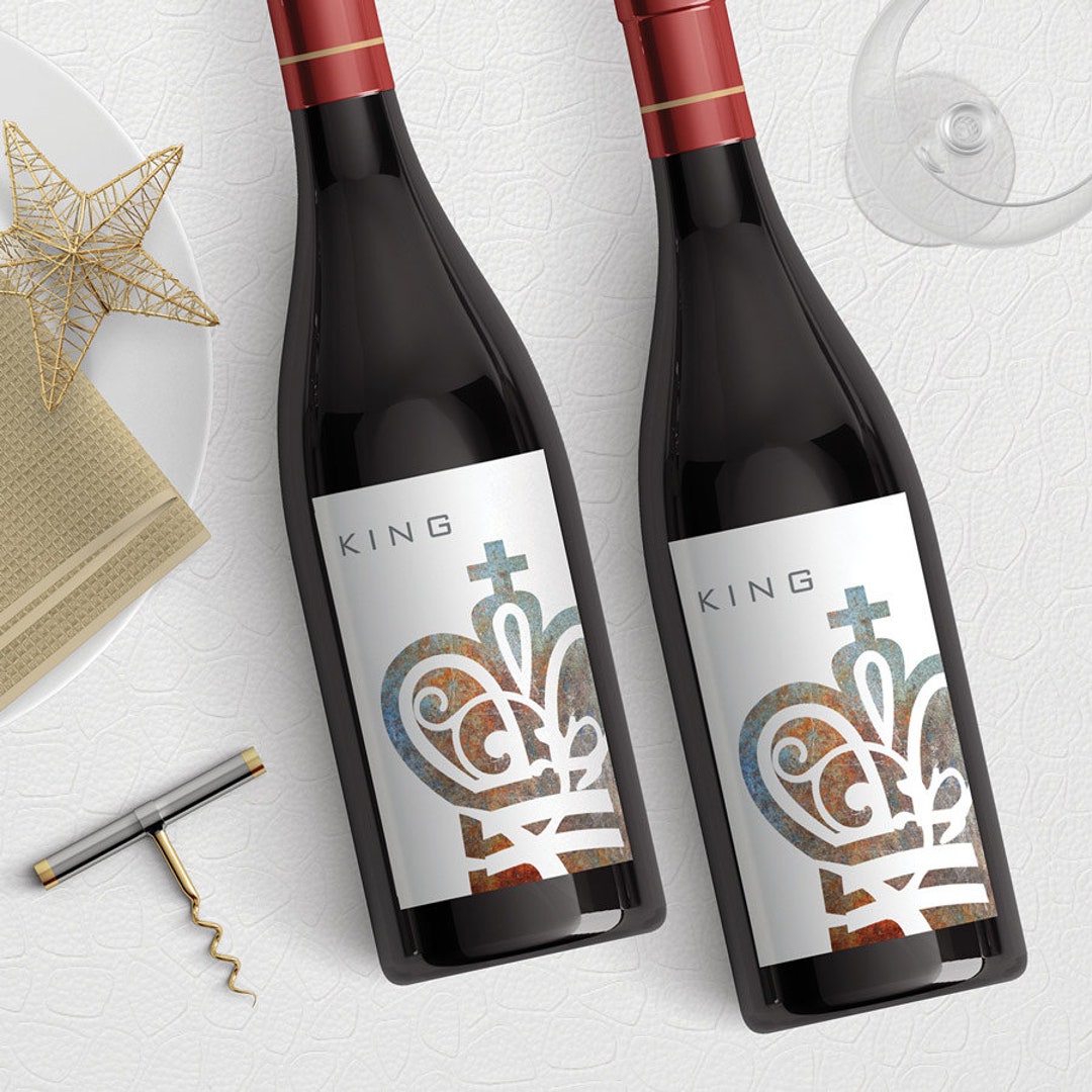 King Chess Piece Collection Wine Label Minimalist, Download Cool Rustic ...