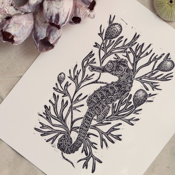 Seahorse Art Print - Etsy