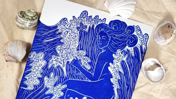 Block Print Ocean