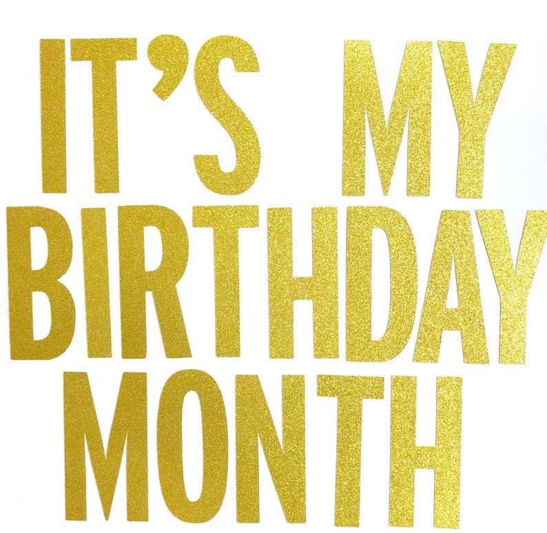 Birthday Month Glitter Banner Birthday Month Birthday | Etsy