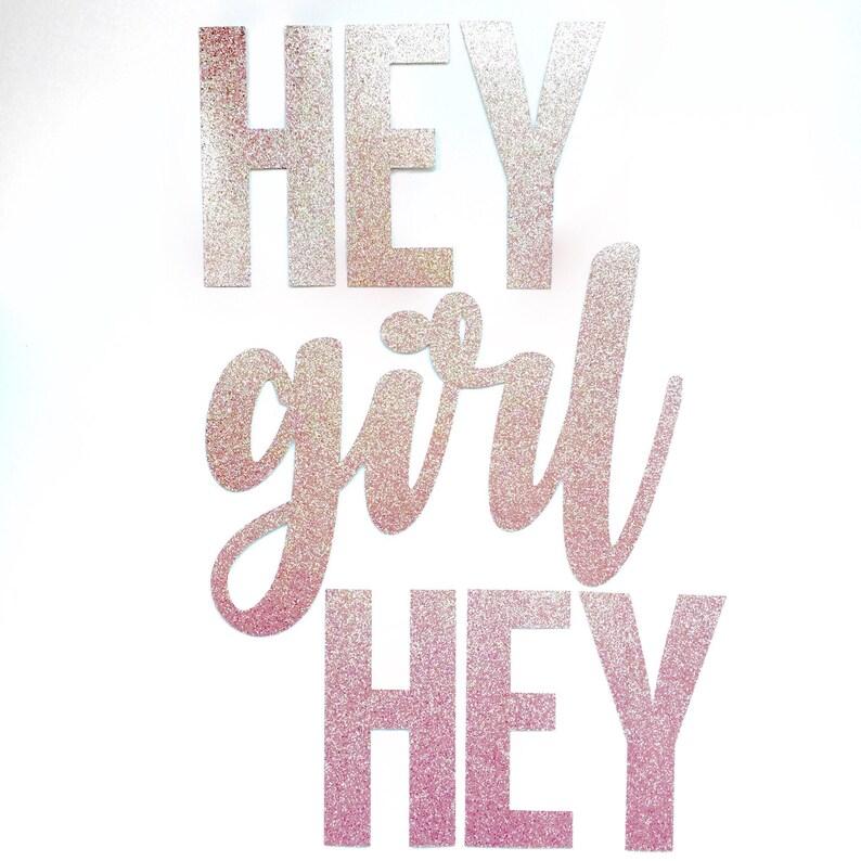 Hey Girl Hey Glitter Banner : Baby Shower Baby Girl Pregnancy - Etsy