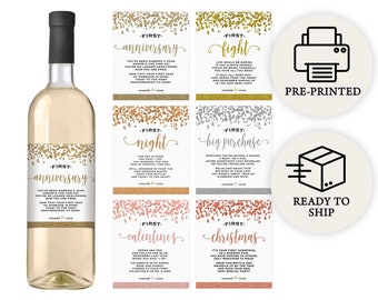Marriage Milestones Wedding Gift Waterproof Wine Bottle Labels for the ...
