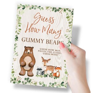 Woodland Gummy Bear Counting Game Bridal Shower or Birthday Party ...