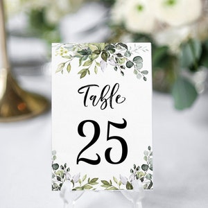 Table Card Numbers 1-40 for Receptions, Parties, and Events, Printed ...