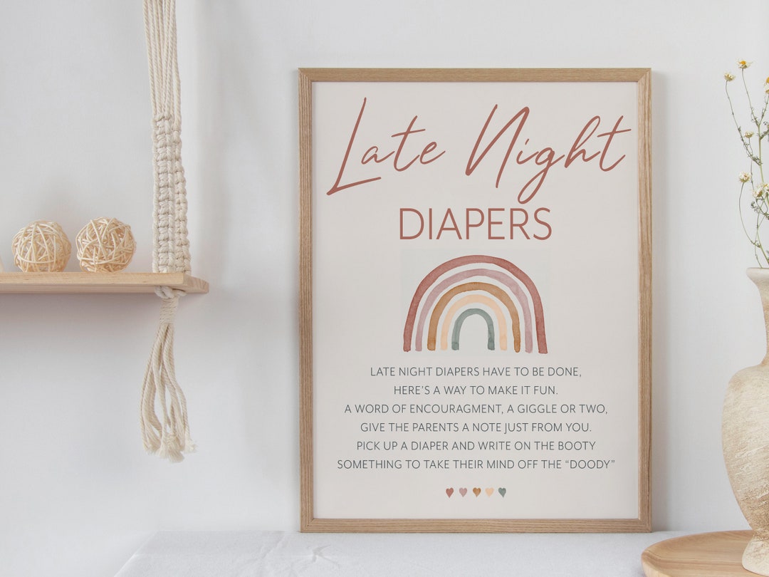 Digital Boho Baby Shower Diaper Notes Sign Instant Download - Etsy