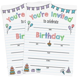 Printed Notebook Birthday Invitations 25 Invitations and - Etsy