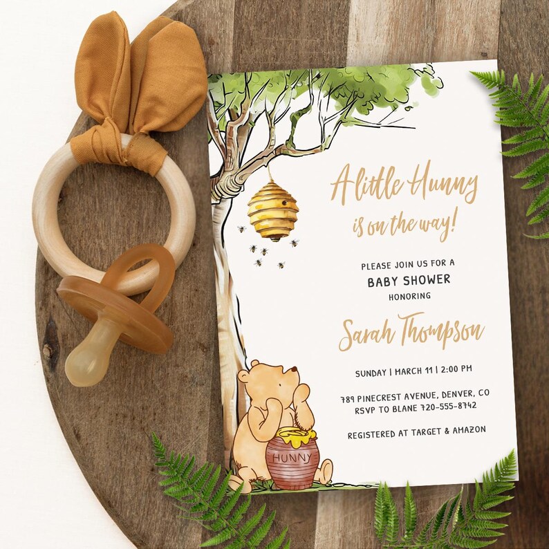 Personalized and Printed Winnie Baby Shower Invitation | Professionally ...
