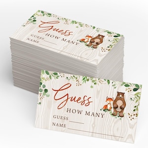 Woodland Gummy Bear Counting Game Bridal Shower or Birthday Party ...