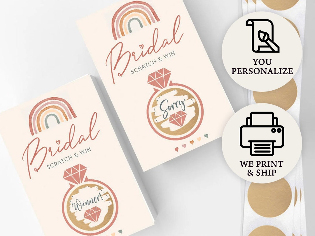 Personalized Boho Rainbow Scratch off Game | Custom Print | Free ...