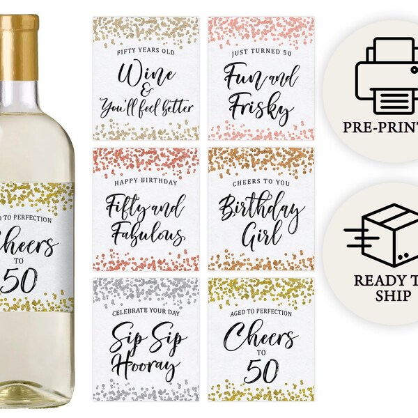 50th Birthday Labels - Etsy