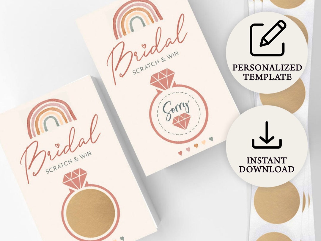 Digital Bridal Boho Rainbow Scratch off Game | Instant Download | PRP ...