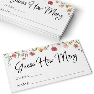 Guess How Many - Candy Jar Guessing Game, Printed Set of 50 Cards and ...