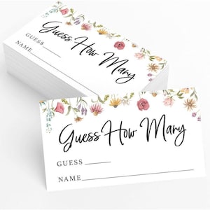Guess How Many - Candy Jar Guessing Game, Printed Set of 50 Cards and ...