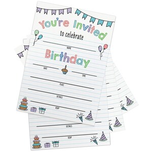Printed Notebook Birthday Invitations 25 Invitations and - Etsy