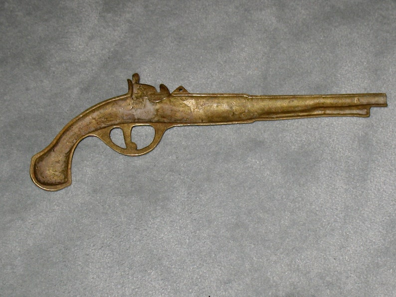1920s Gilded Decorative Pistol Brass Decorative Gun Home - Etsy