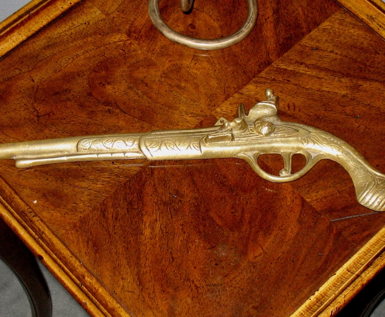 1920s Gilded Decorative Pistol Brass Decorative Gun Home - Etsy
