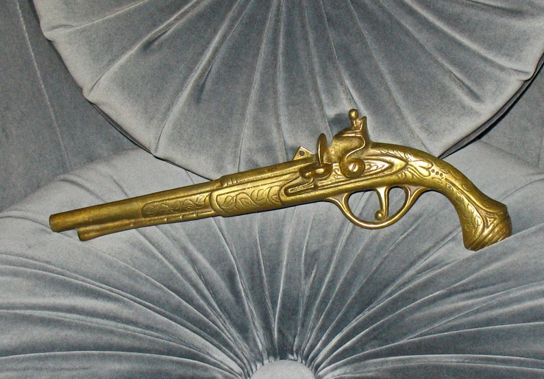 1920s Gilded Decorative Pistol Brass Decorative Gun Home - Etsy