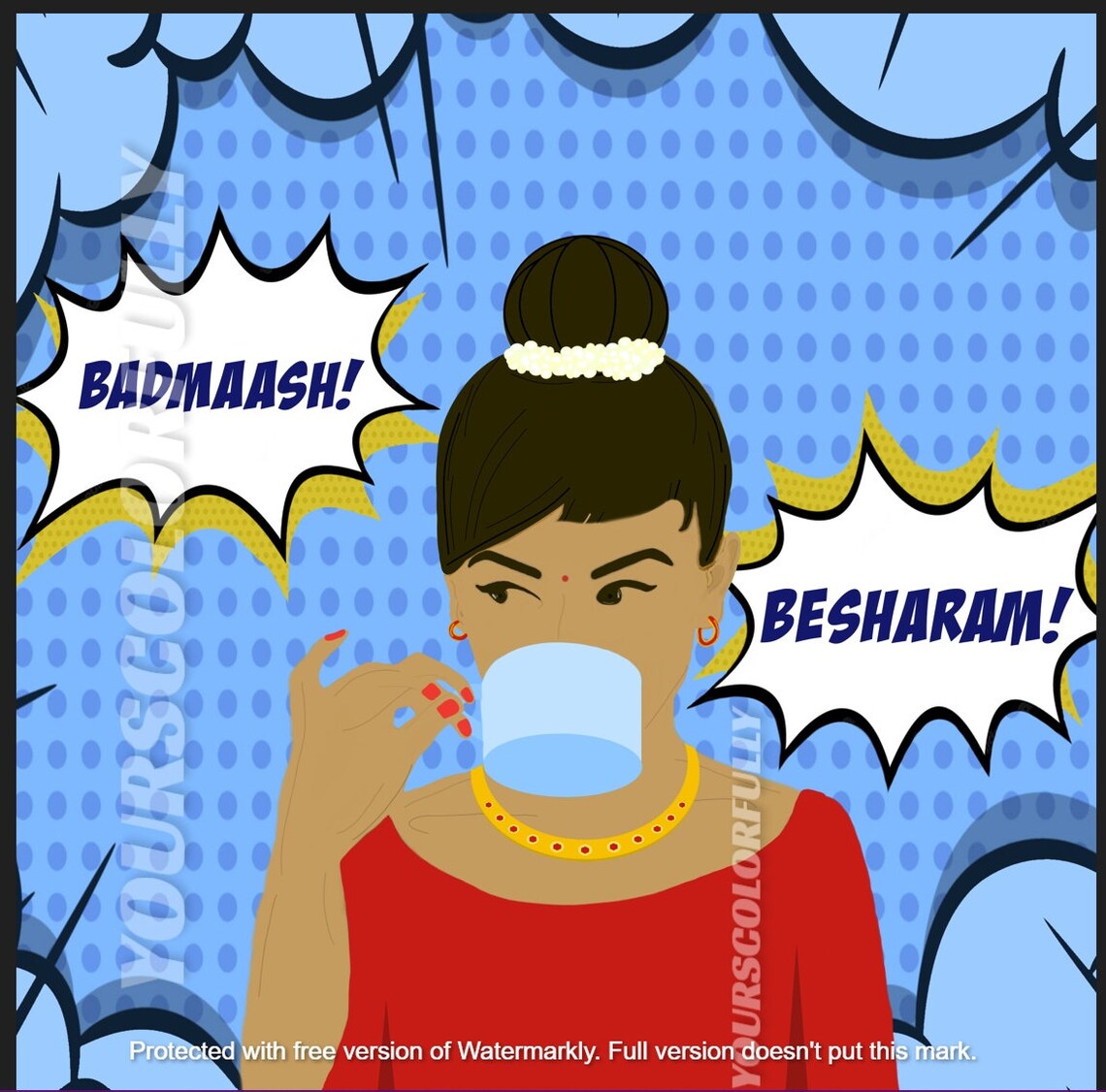 Indian Pop Art Print: Respect OK Please, Desi Comic Style - Etsy