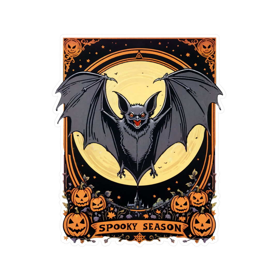 Spooky Bat Vinyl Decal - Etsy