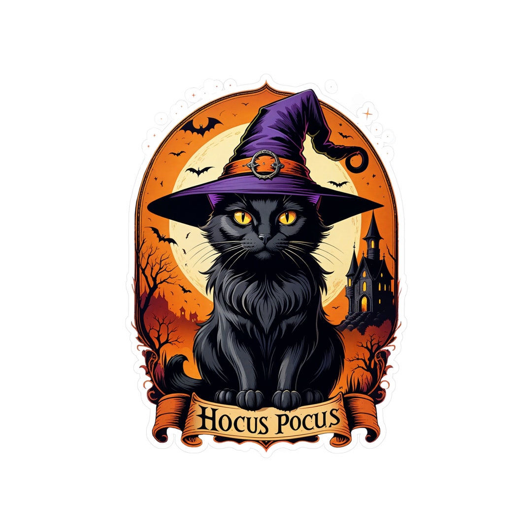 Hocus Pocus Cat Vinyl Decal - Etsy