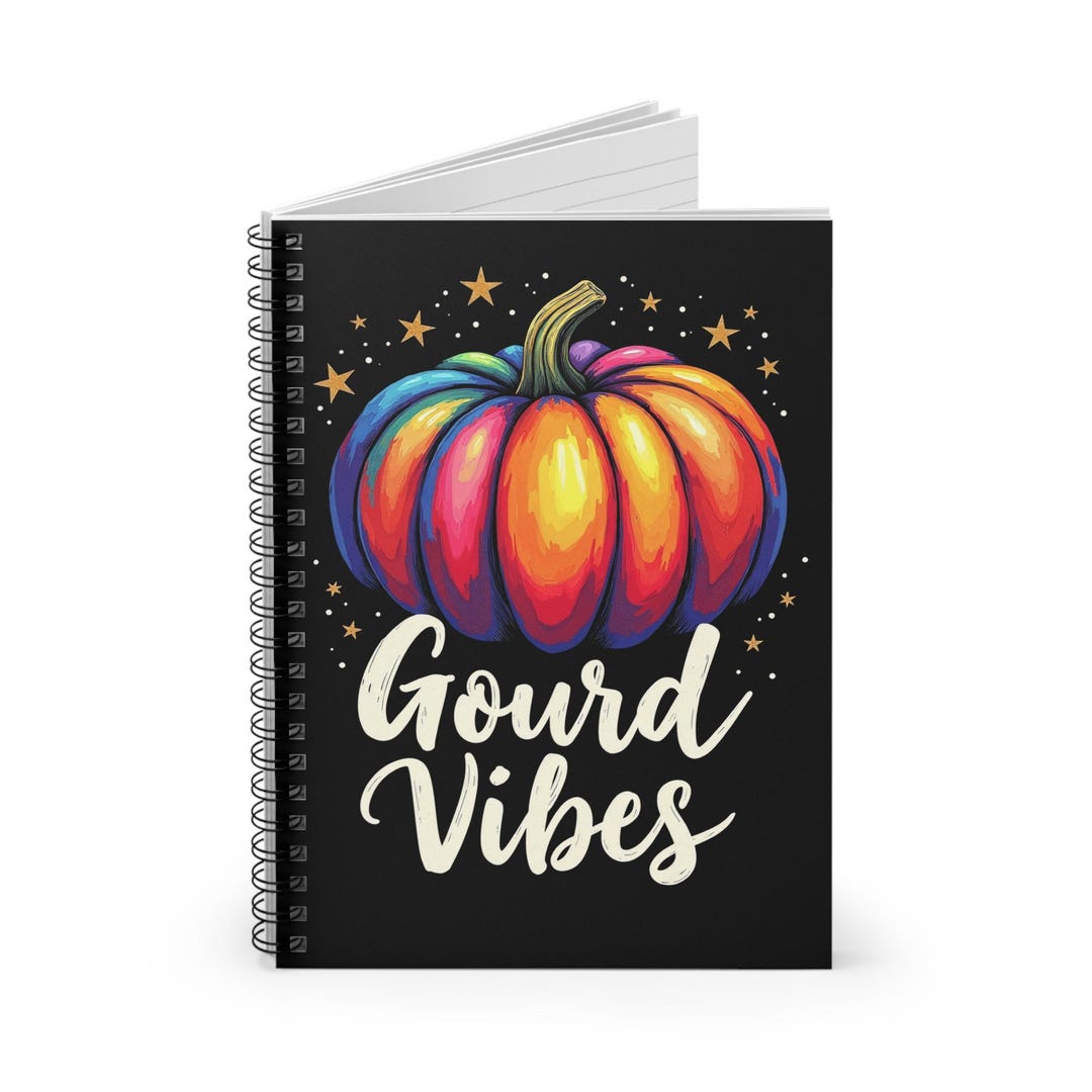 Gourd Vibes Spiral Notebook - Fall Spirit Journal, Pumpkin Decor ...