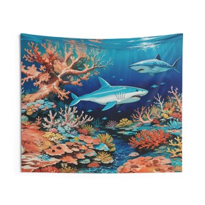 Shark Tooth Reef Tapestry - Etsy