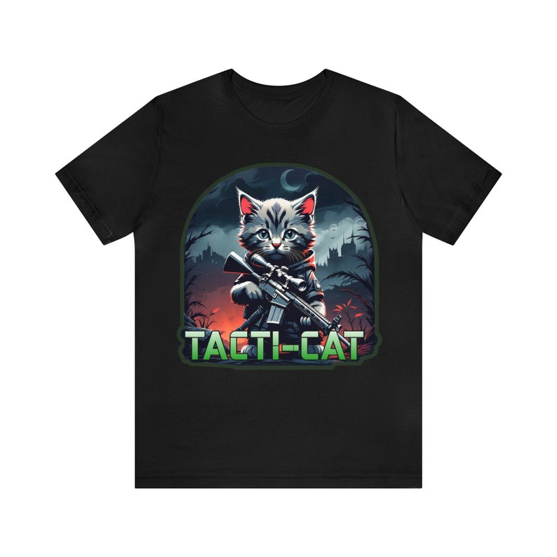 Tacti-cat Gun T-shirt, Tactical Cat Graphic Tee, Funny Kitty Tee, Cool ...