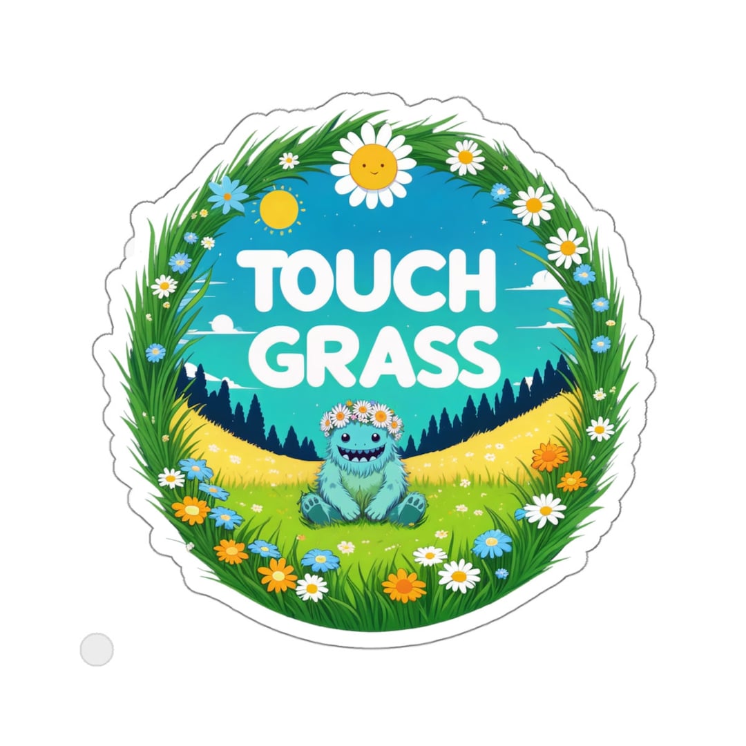 Touch Grass Sticker - Etsy