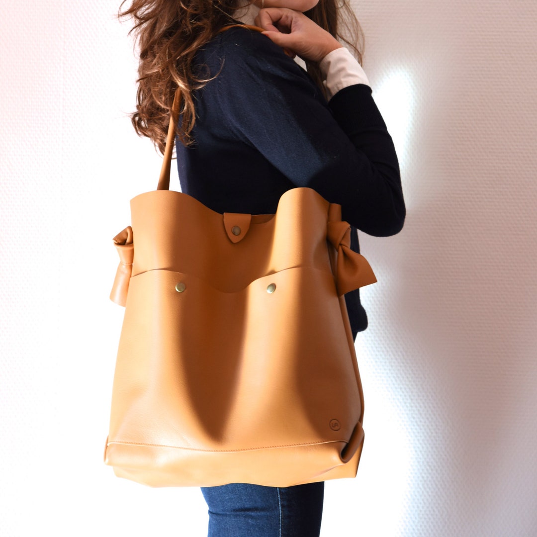 Leather Handbag for Woman in Camel Colors - Etsy