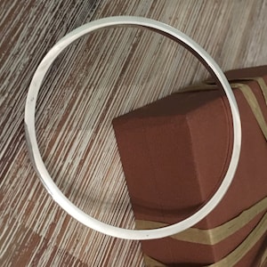 Simple Classic Square Solid Sterling Silver Bangle - Etsy