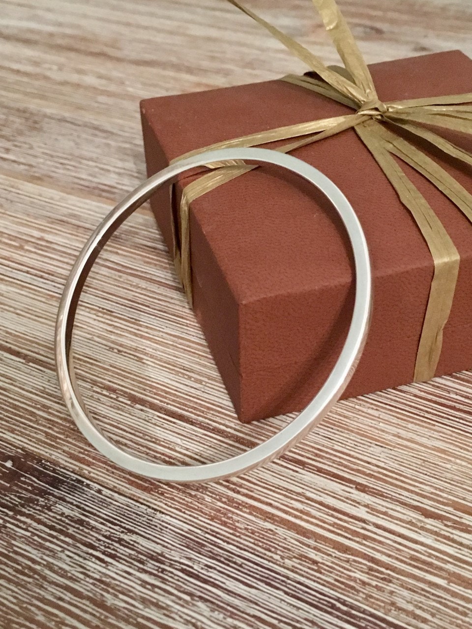 Simple Classic Square Solid Sterling Silver Bangle - Etsy