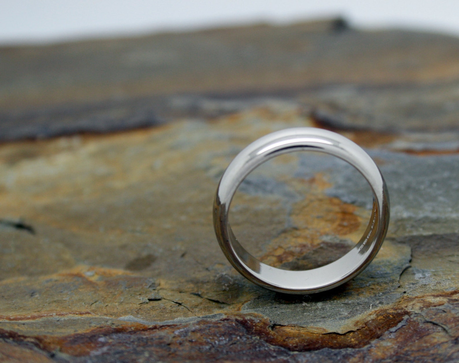Traditional 18K White Gold Wedding Ring, Simple Elegant and Classic - Etsy