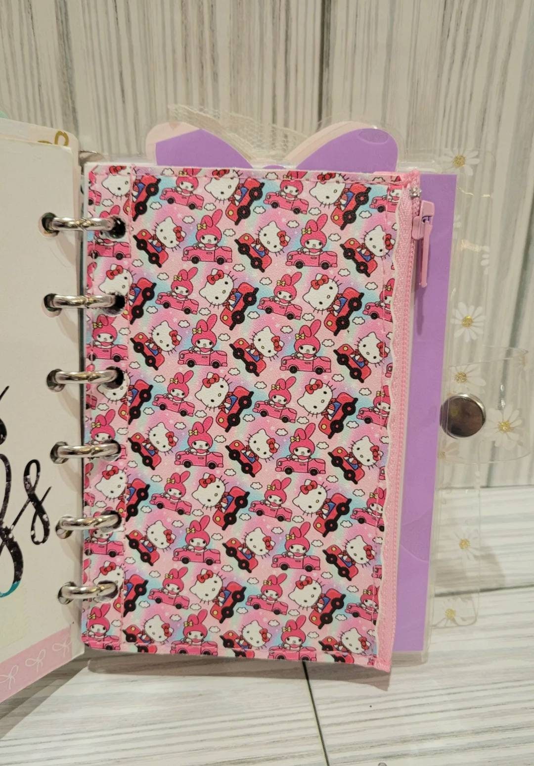 Pocket Size Car Kitty & Melody Zipper Insert. - Etsy