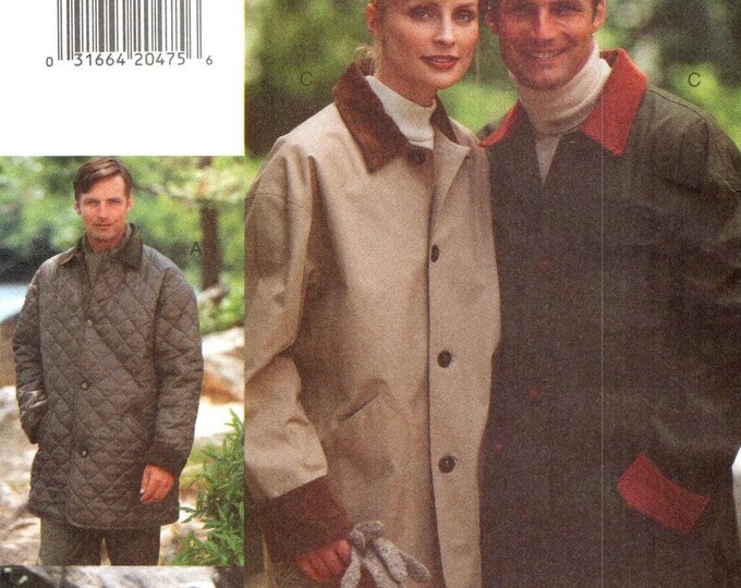 Vogue Sport 9132 Unisex Barn Jacket Sewing Pattern, Women Men Size 30 ...