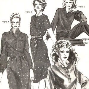 TAB FRONT DRESS / Tops Sewing Pattern Easy Stretch & Sew 1558, Women ...
