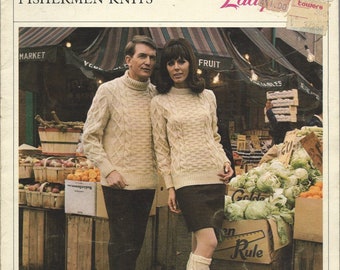 Patons Knitting Pattern Book - ARAN KNIT SWEATER Patterns, Fisherman ...