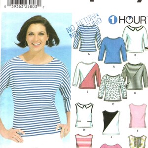 Easy 1 Hour Knit Tops Sewing Patterns for Women Misses Size 6 8 10 12 ...